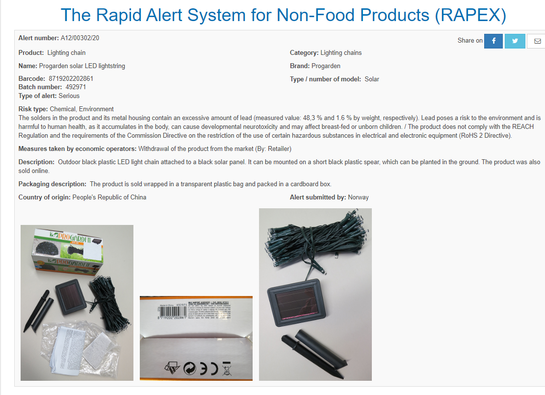 Rapid Alerts and RoHS in the European Union | F2 Tech Notes